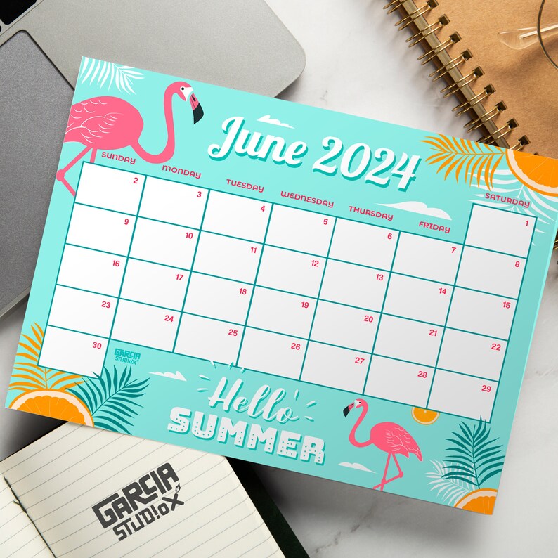 EDITABLE June 2024 Calendar, Fillable Summer Planner, Monthly Schedule ...