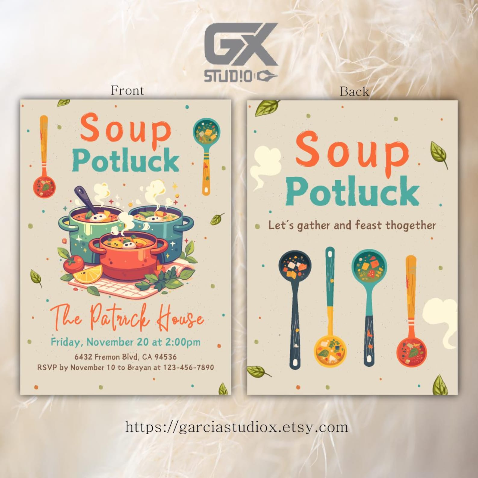Editable Soup Potluck Invitation, Family and Friends Gathering ...