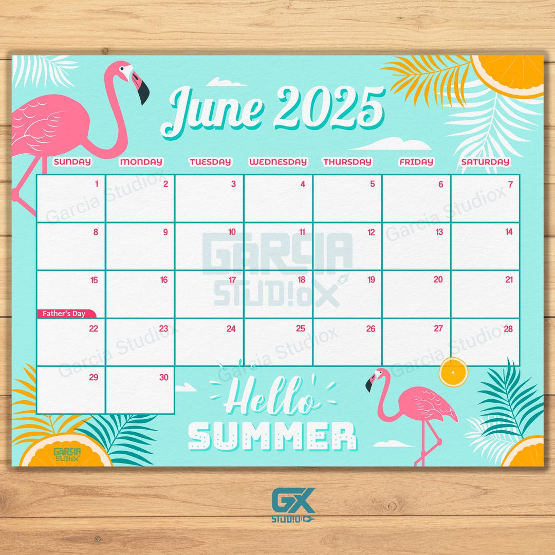 EDITABLE June 2025 Calendar, Fillable Summer Planner, Monthly Schedule ...