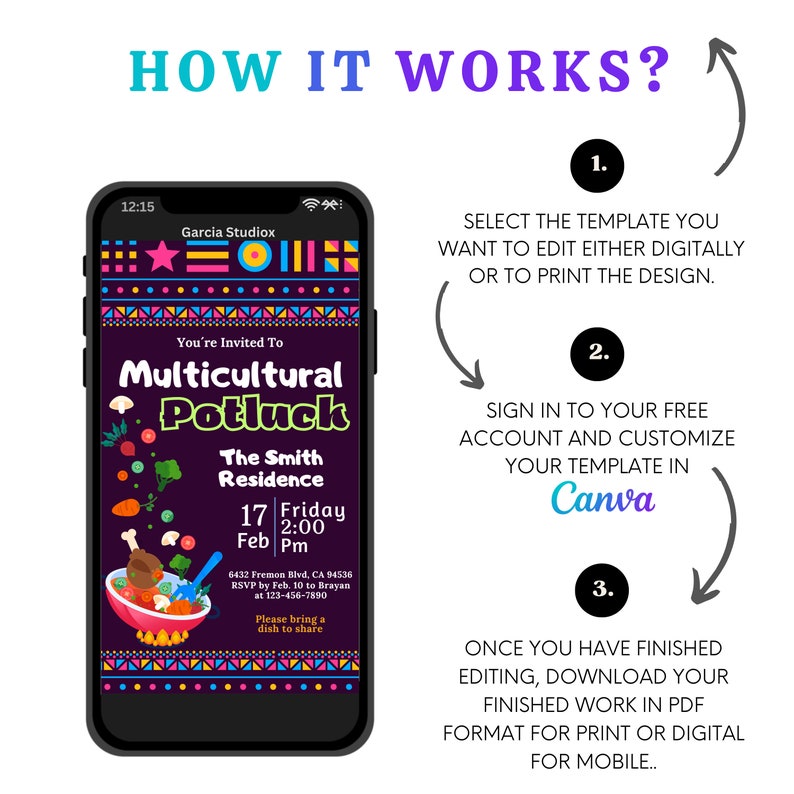 Multicultural Potluck Invitation, Potluck Multicultural Invitation ...