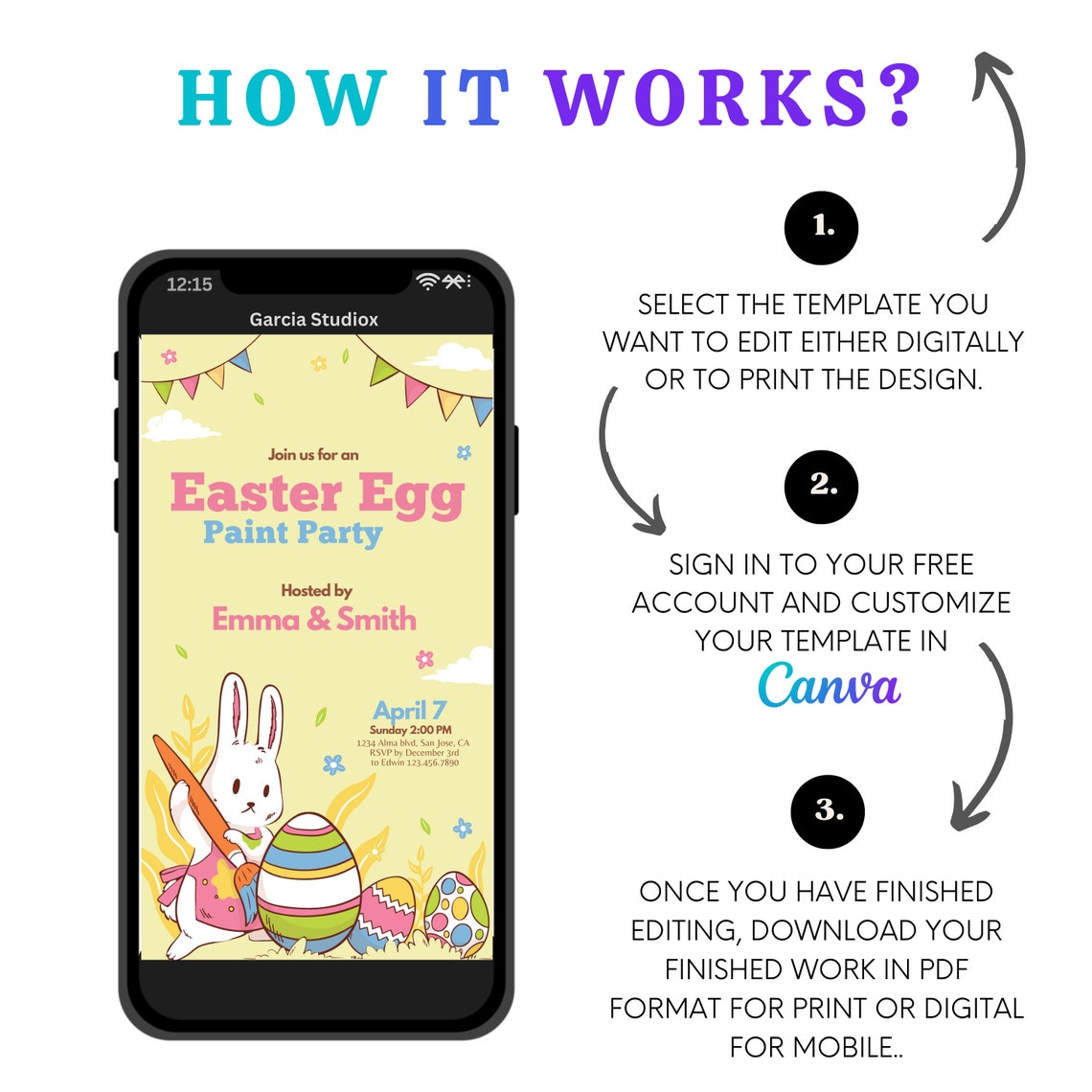 Easter Egg Paint Party Invitation, Easter Party Invitation, Paint ...
