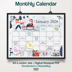 EDITABLE January 202 Calendar - Printable PDF With Holidays, Blank ...