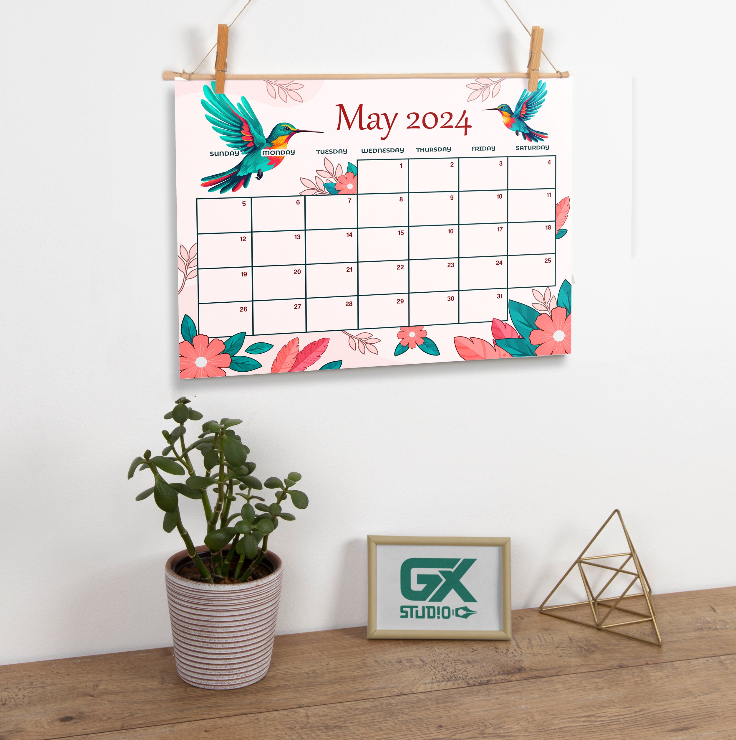 EDITABLE May 2024 Calendar, Fillable Spring Planner, Monthly Schedule ...