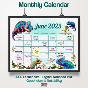 EDITABLE June 2025 Calendar, Fillable Summer Planner, Monthly Schedule ...