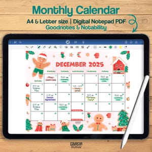 EDITABLE December 2025 Calendar, Fillable Christmas Planner, Monthly ...