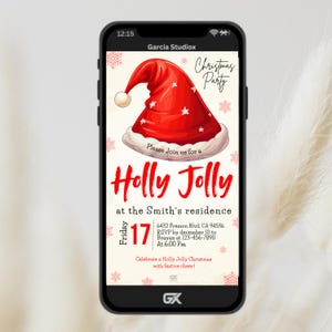 Editable Christmas Party Invitation | Holly Jolly Christmas Party ...