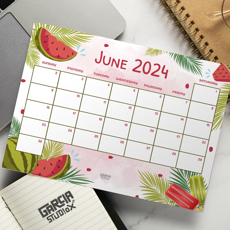 EDITABLE June 2024 Calendar, Fillable Summer Planner, Monthly Schedule ...