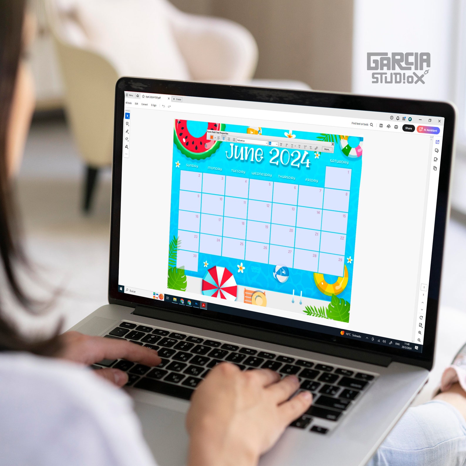 EDITABLE June 2024 Calendar, Fillable Summer Planner, Monthly Schedule ...