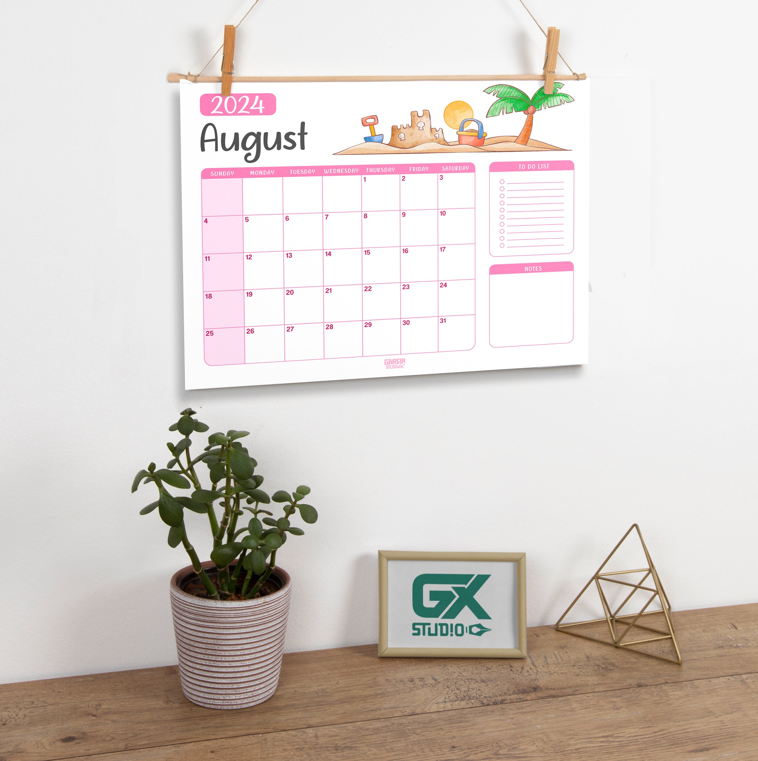 EDITABLE August 2024 Calendar With Beach Theme Fillable Summer Planner ...