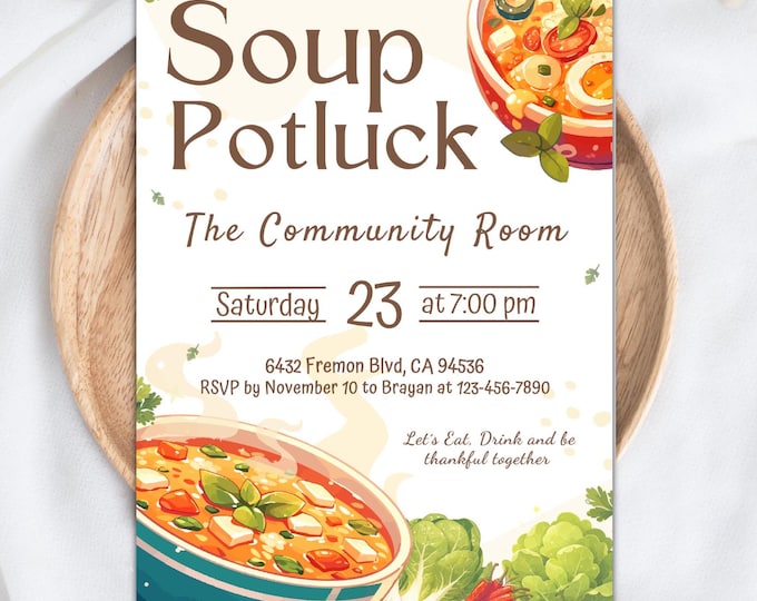 Church Potluck Invitation Template | Church Party Potluck Invite ...