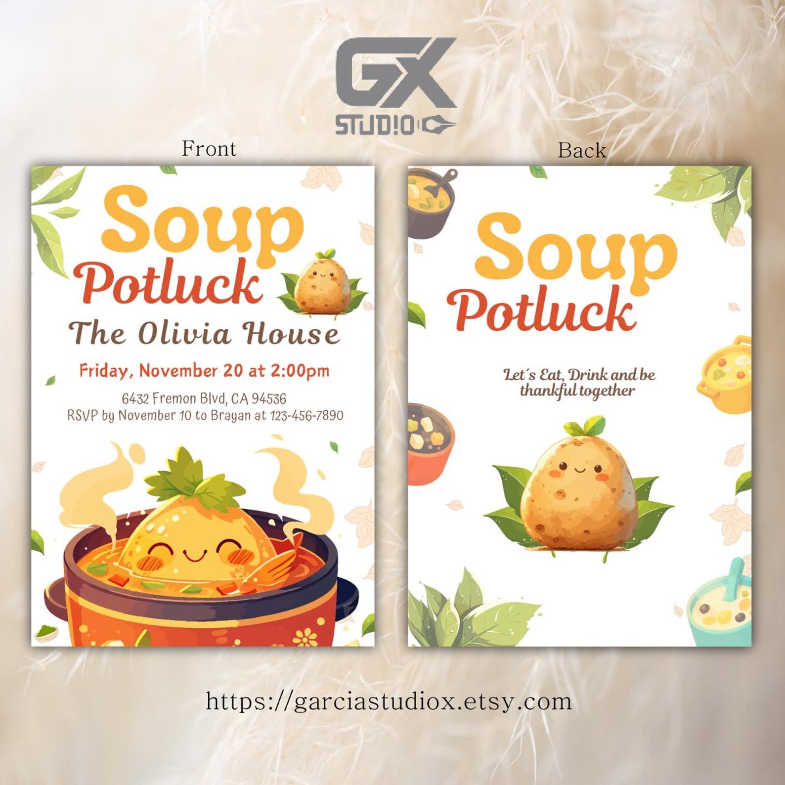 Editable Soup Potluck Invitation, Fun Potluck Template, Digital Invite ...