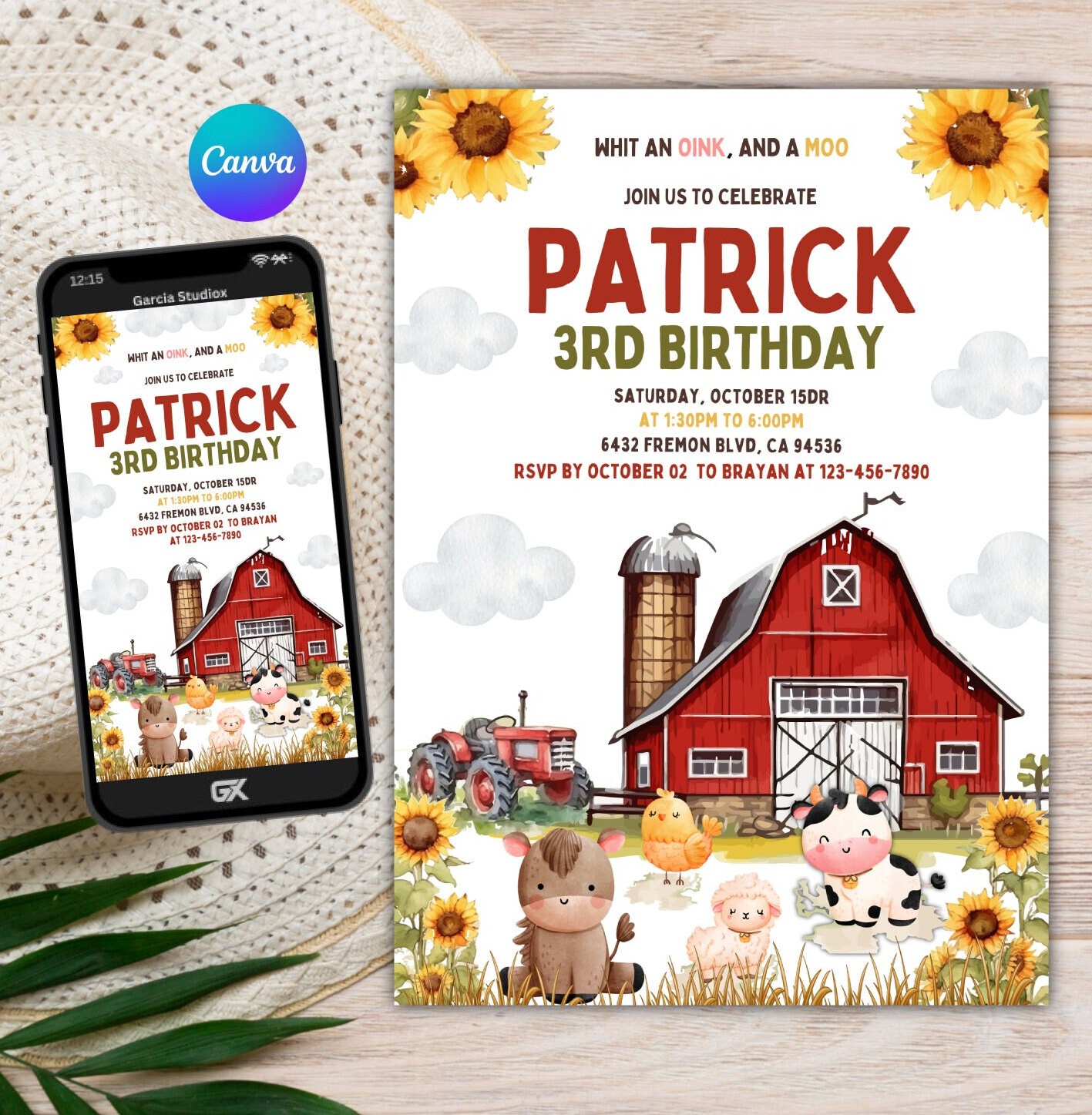 Editable Farm Birthday Welcome Sign Template, Farm Birthday Custom Sign ...