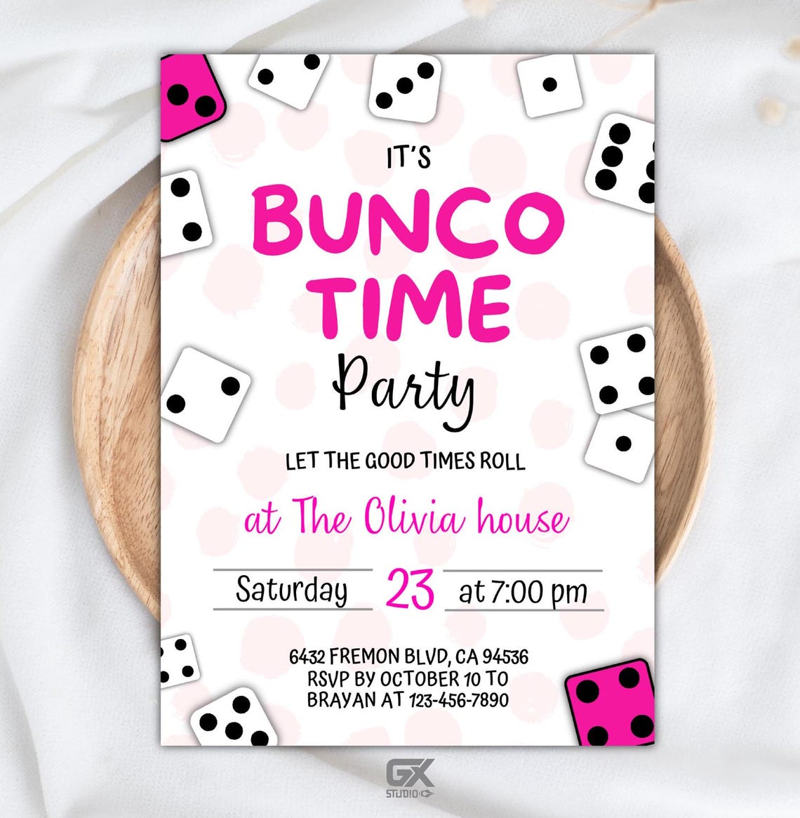 EDITABLE Bunco Time Party Invitation, Customizable PDF Download ...