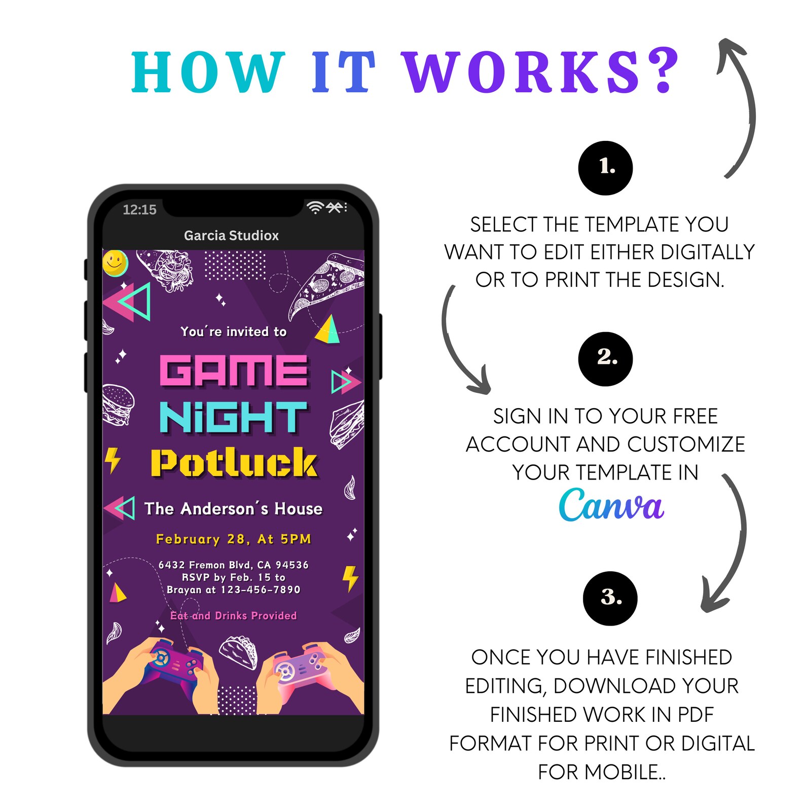 Online Game Night Potluck Invitation, Game Party Potluck Invite, Board ...