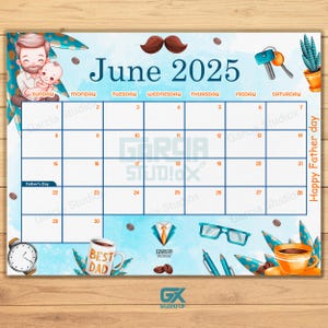 EDITABLE Printable June 2025 Calendar, Fillable Summer Planner, Monthly ...