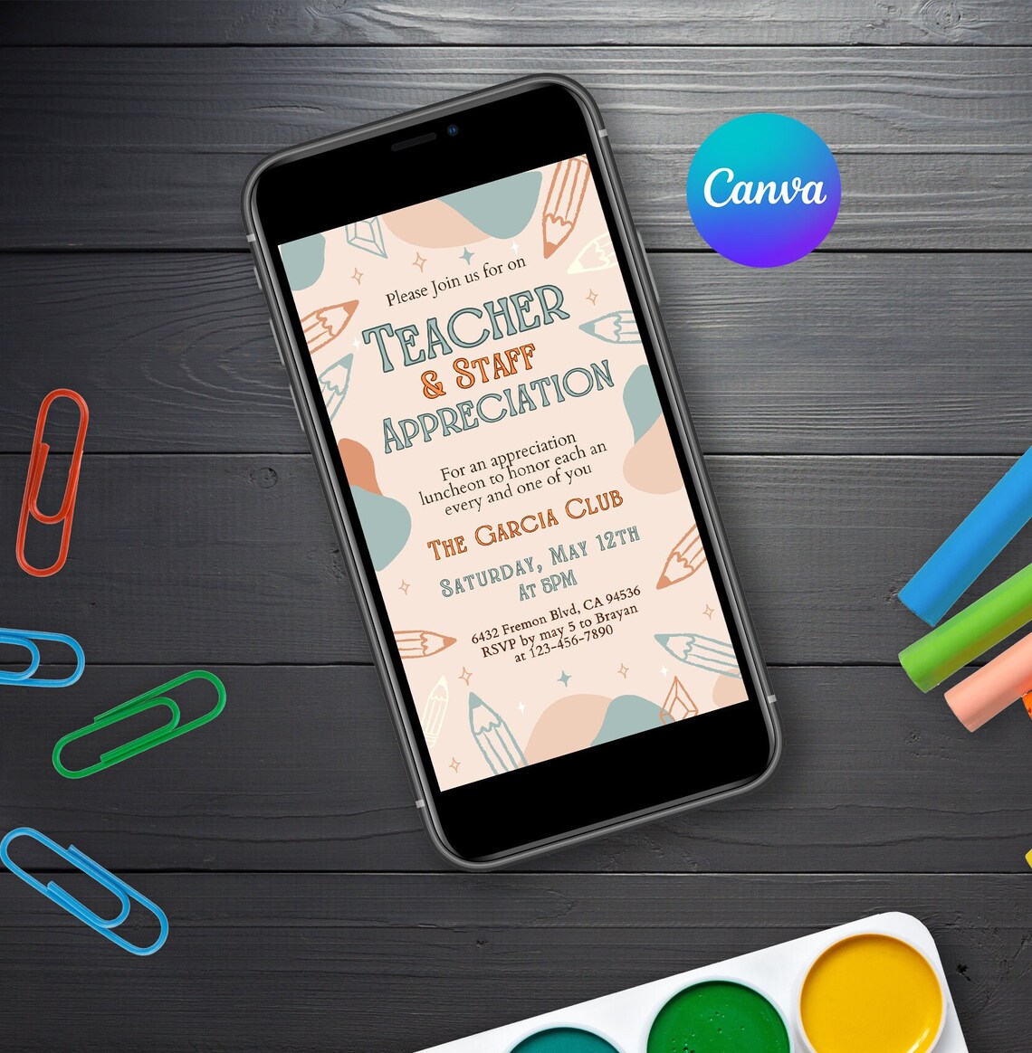 Teacher Staff Appreciation Invitation, Luncheon Appreciation Editable ...