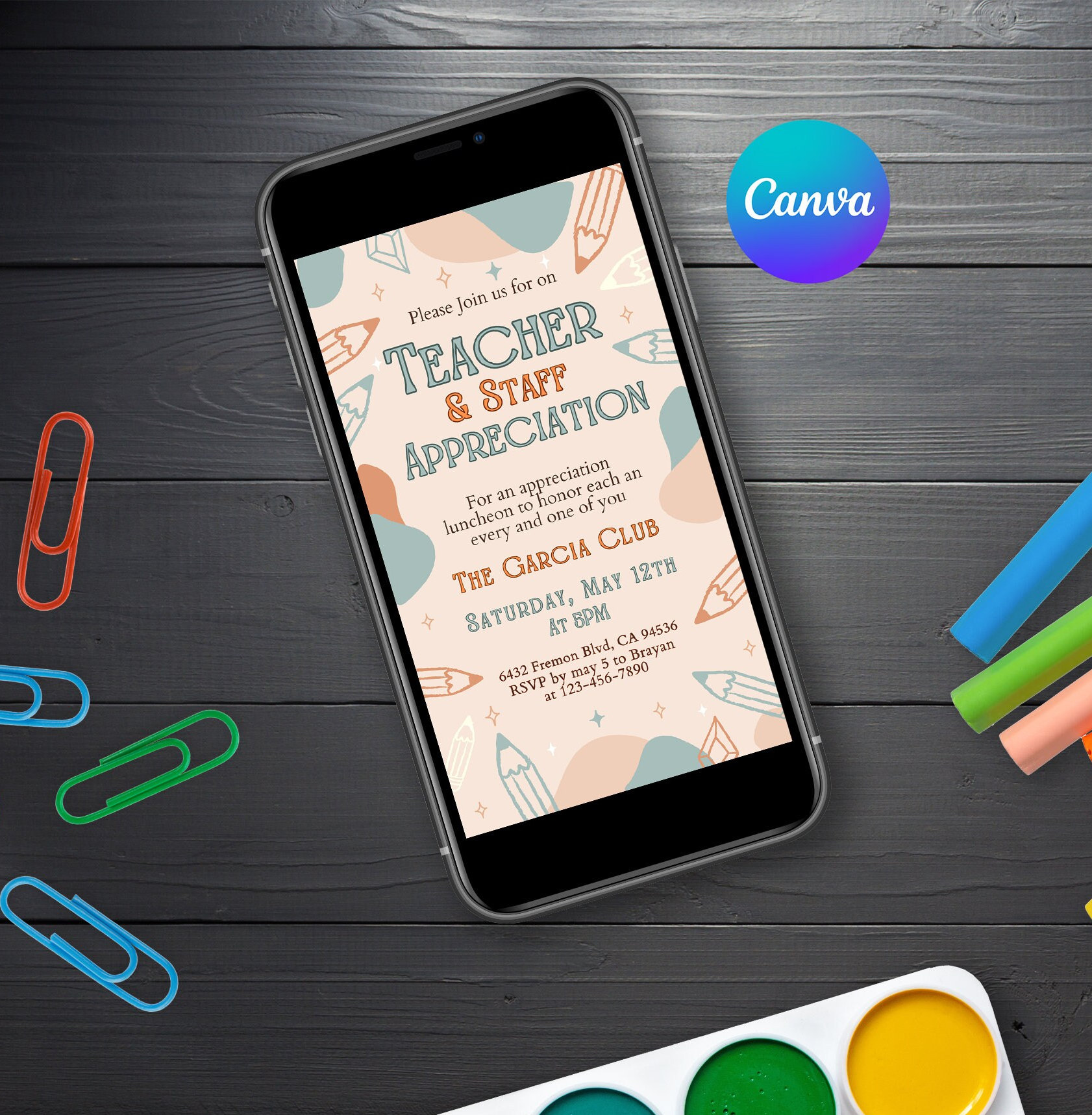 Teacher Staff Appreciation Invitation, Luncheon Appreciation Editable ...