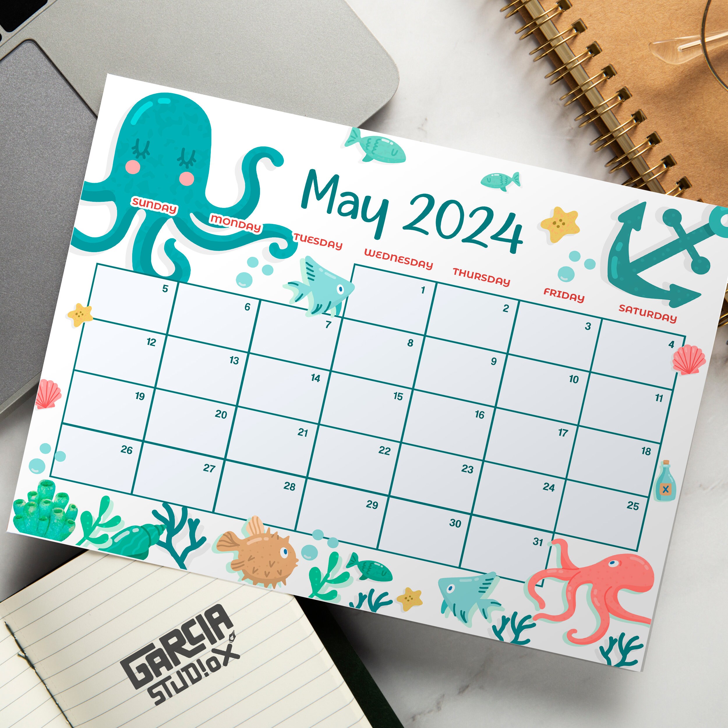 EDITABLE May 2024 Calendar, Fillable Spring Planner, Monthly Schedule ...