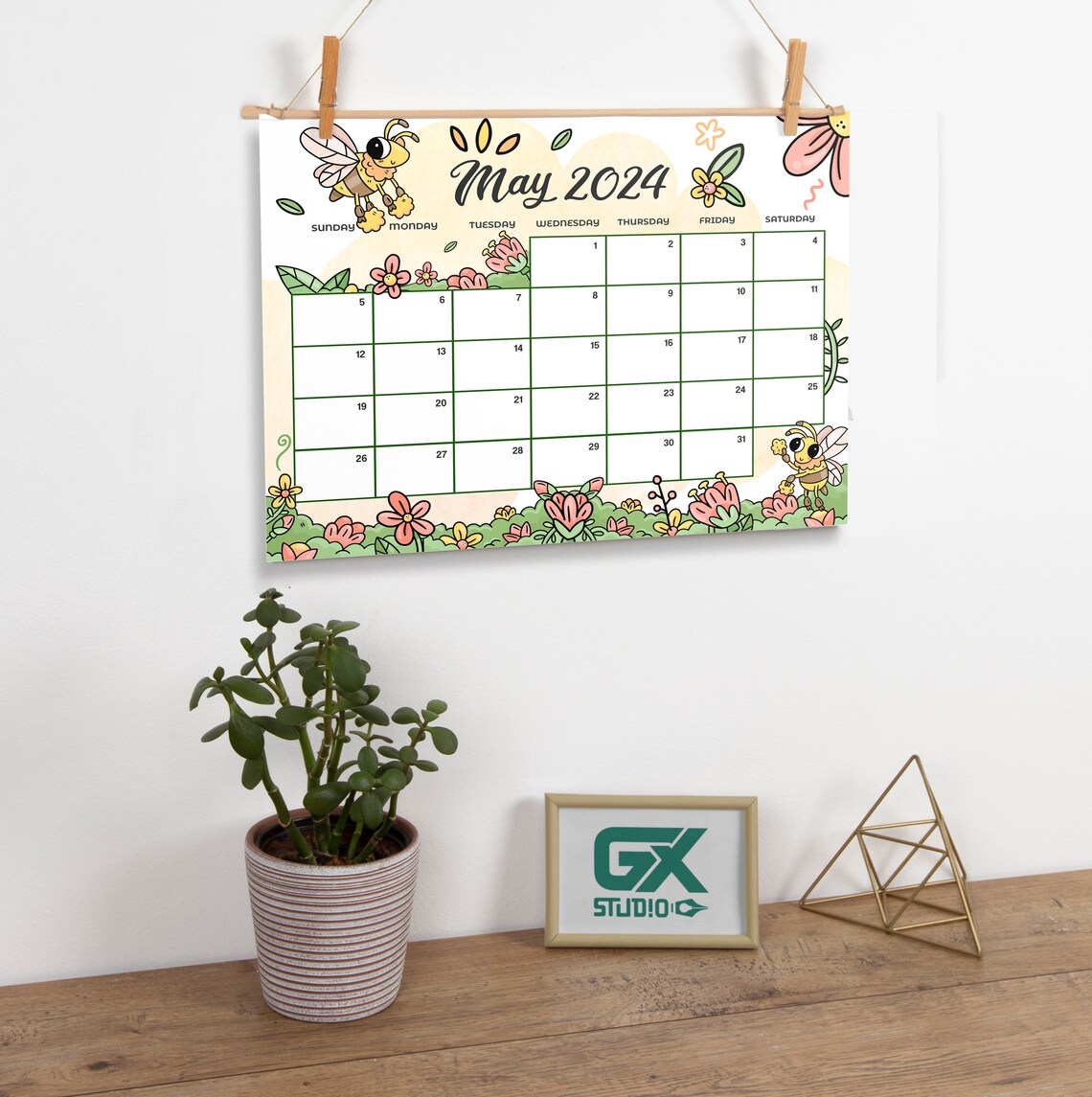 EDITABLE May 2024 Calendar, Fillable Spring Planner, Monthly Schedule ...