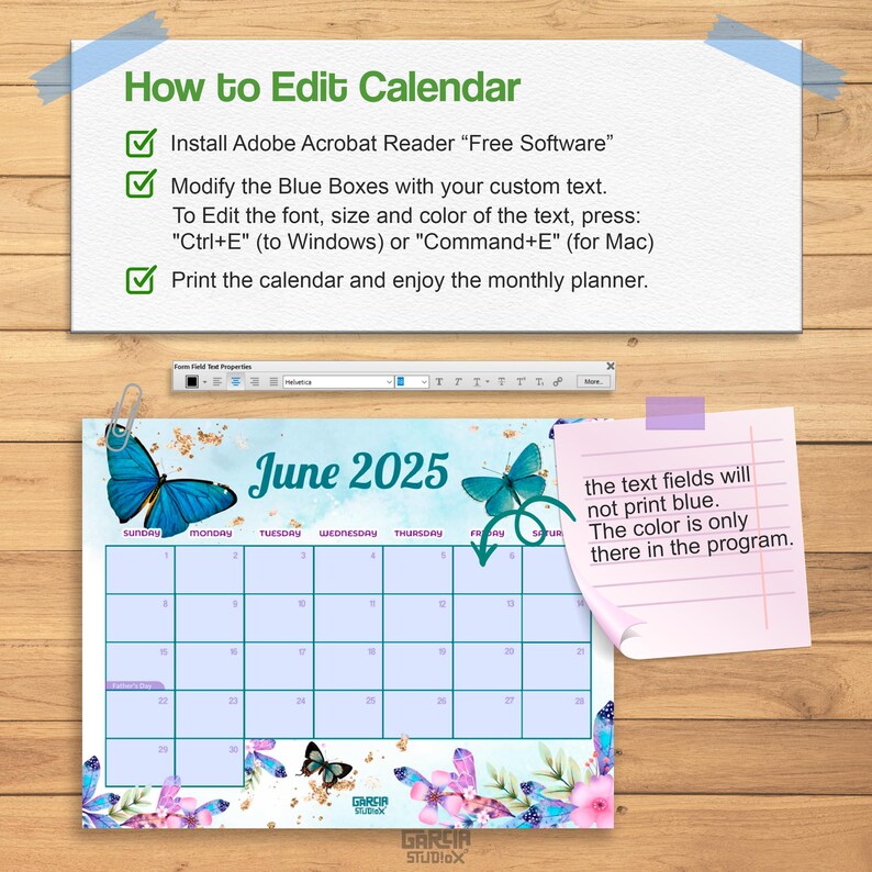 EDITABLE June 2025 Calendar, Fillable Summer Planner, Monthly Schedule ...