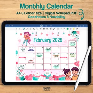 Editable February 2025 Calendar for Kids: Printable and Digital Monthly ...
