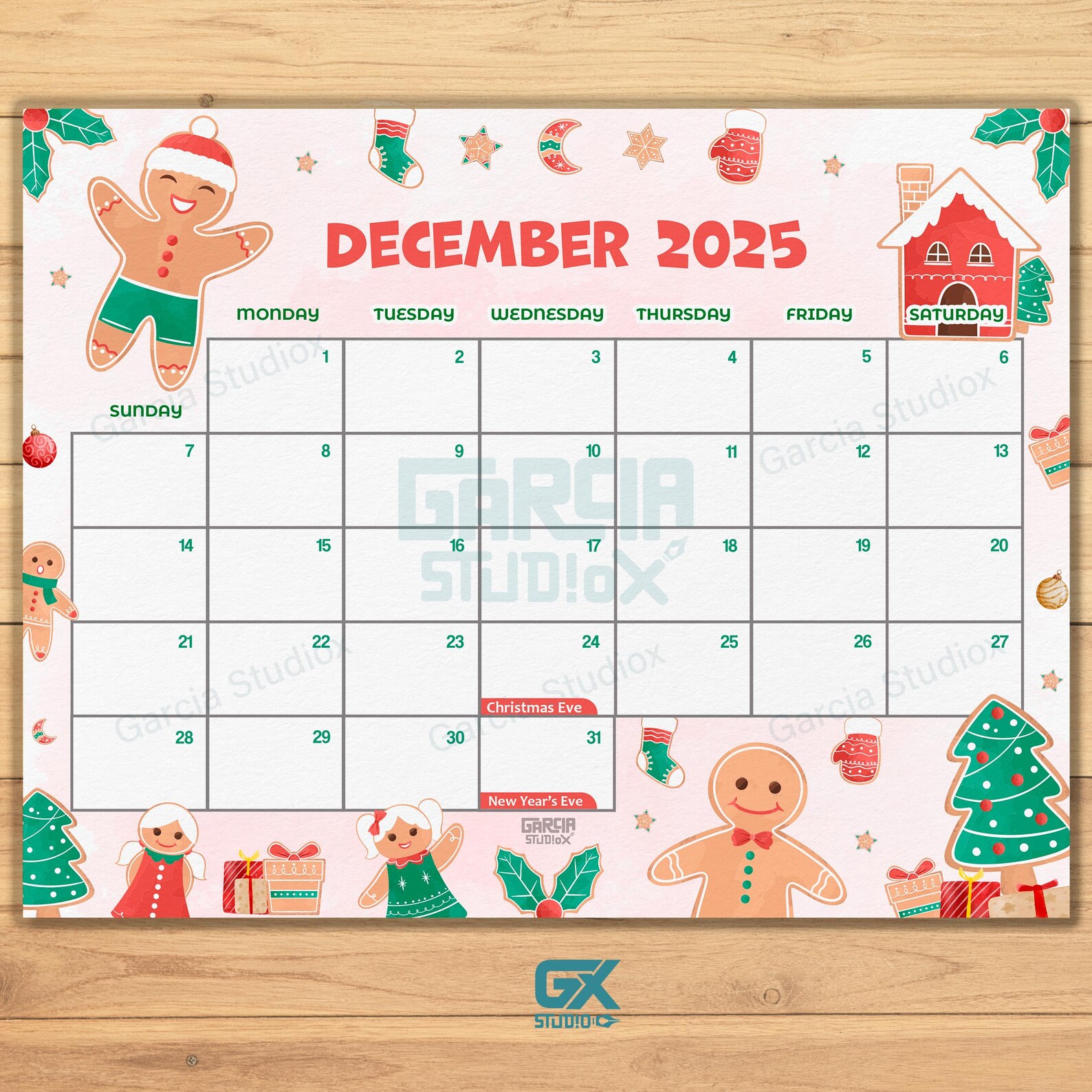 EDITABLE December 2025 Calendar, Fillable Christmas Planner, Monthly ...