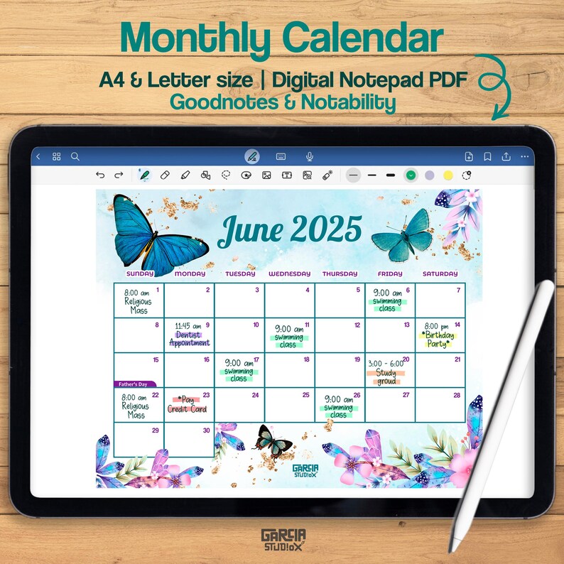 EDITABLE June 2025 Calendar, Fillable Summer Planner, Monthly Schedule ...