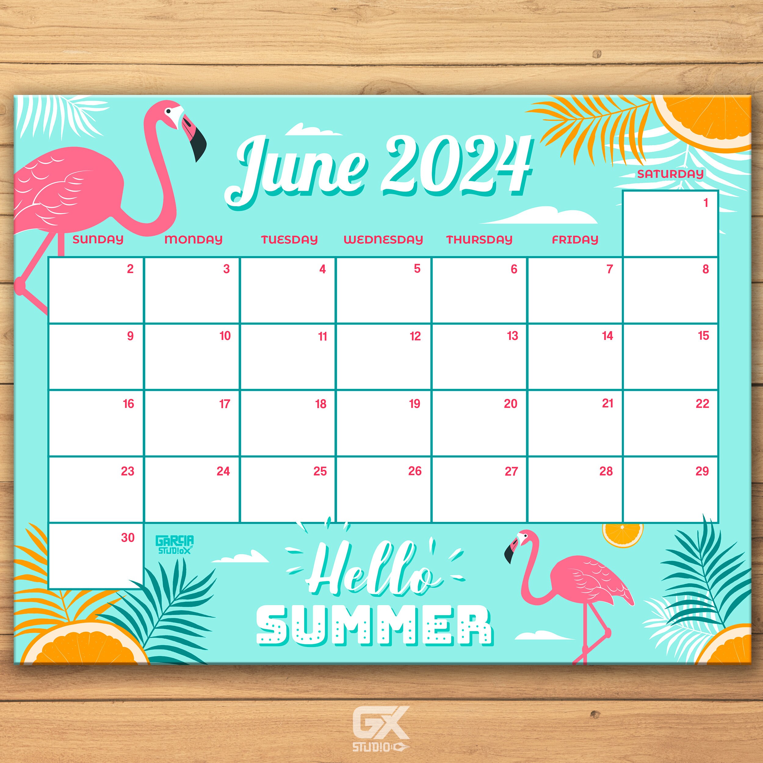 EDITABLE June 2024 Calendar, Fillable Summer Planner, Monthly Schedule ...