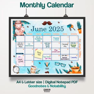 EDITABLE Printable June 2025 Calendar, Fillable Summer Planner, Monthly ...