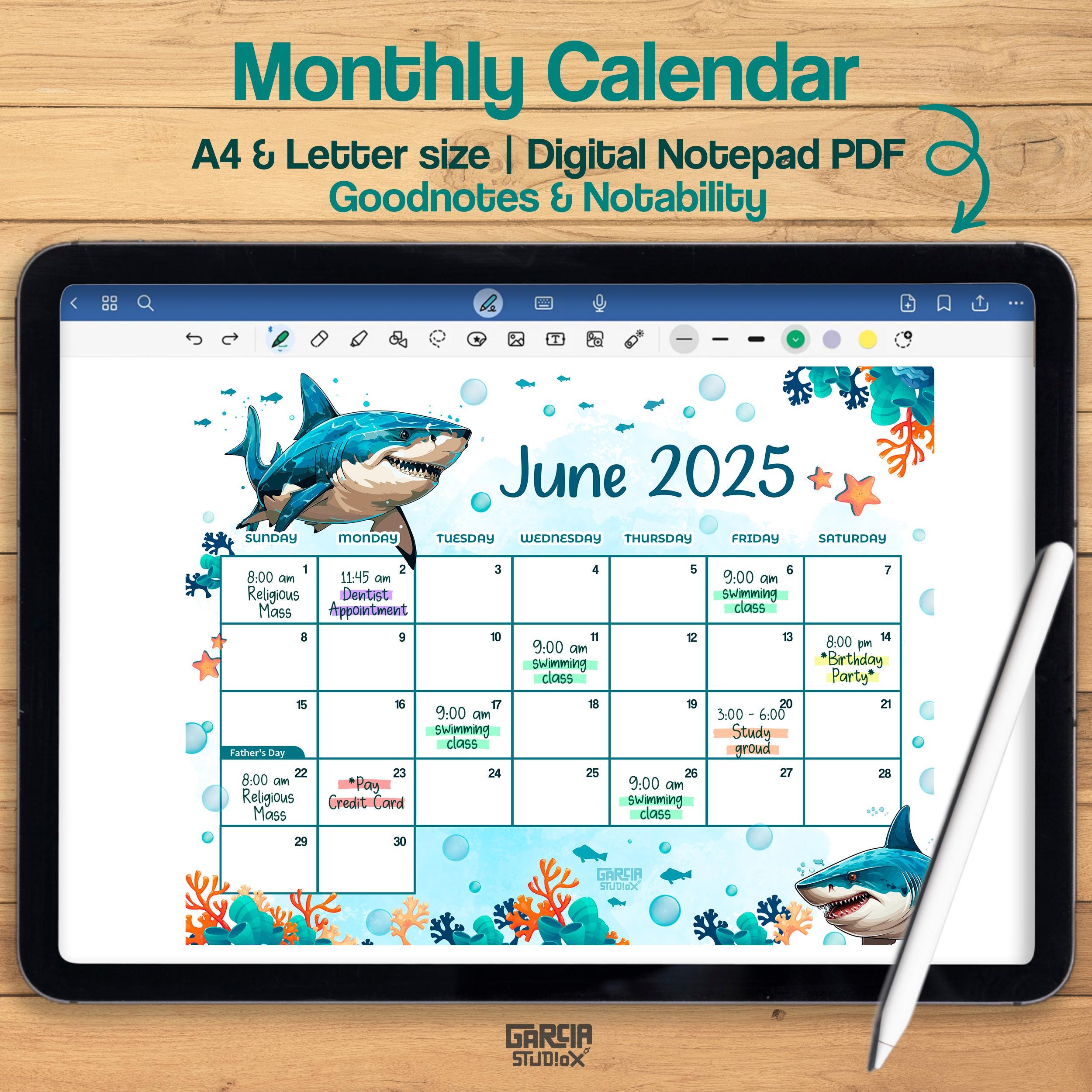 EDITABLE June 2025 Calendar, Fillable Summer Planner, Monthly Schedule ...