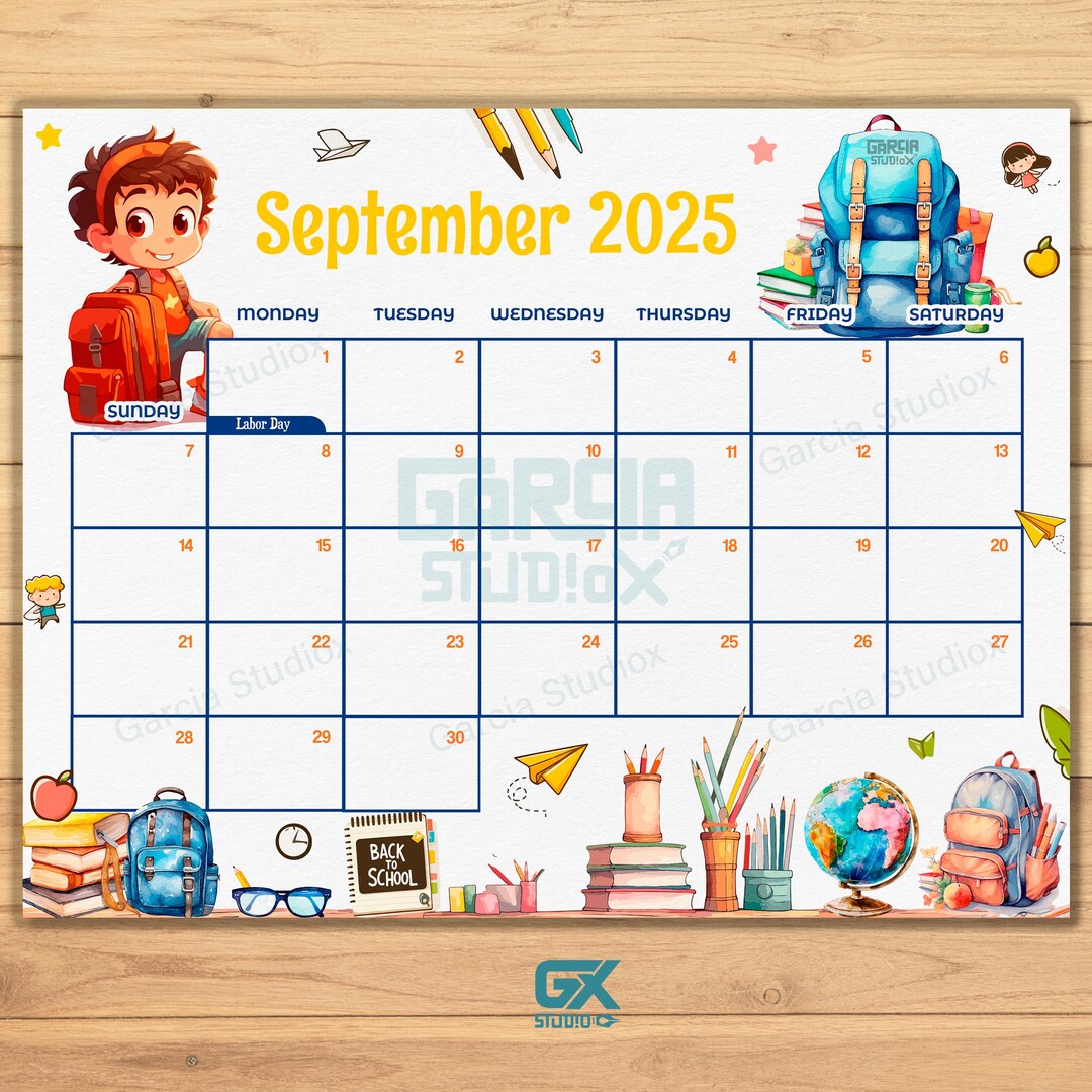 EDITABLE Calendar September 2025 Back to School | Printable Template ...