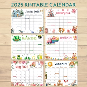 2025 Calendar Printable, Cute Kids Calendar 2025, Wall Calendar PDF ...