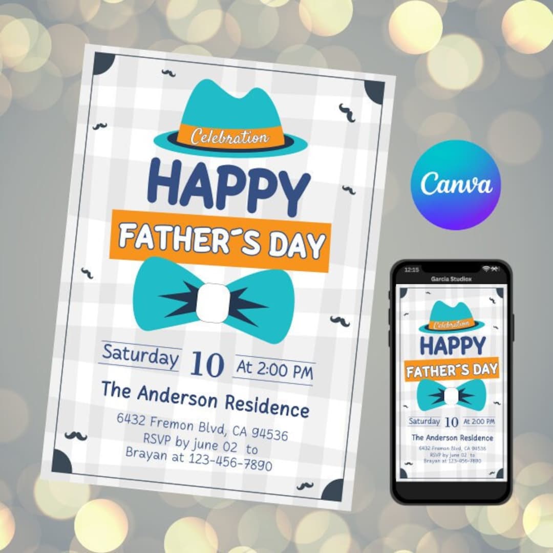 Fathers Day Celebration Invitation, Father's Day Brunch, Celebrate Dad ...