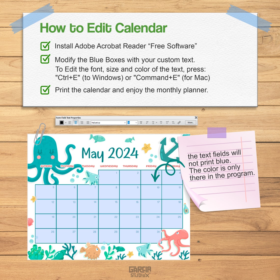 EDITABLE May 2024 Calendar, Fillable Spring Planner, Monthly Schedule ...