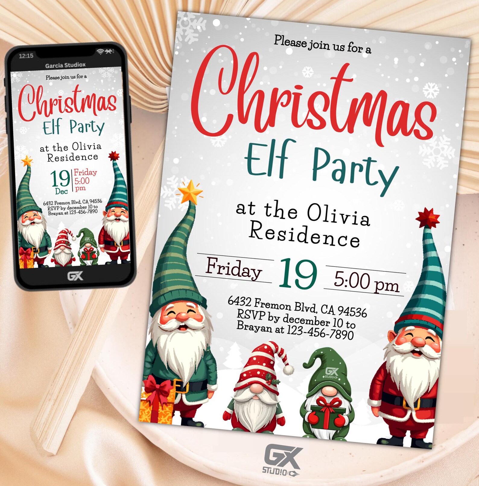 EDITABLE Christmas Elf Party Invitation, Custom Holiday Event Template ...