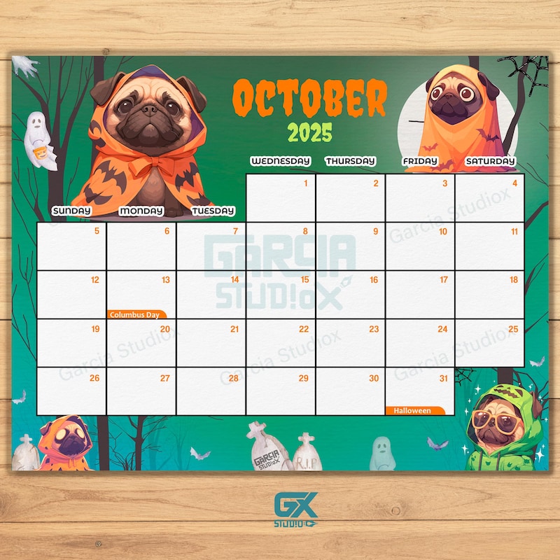 Pug Calendars 2026 - Etsy
