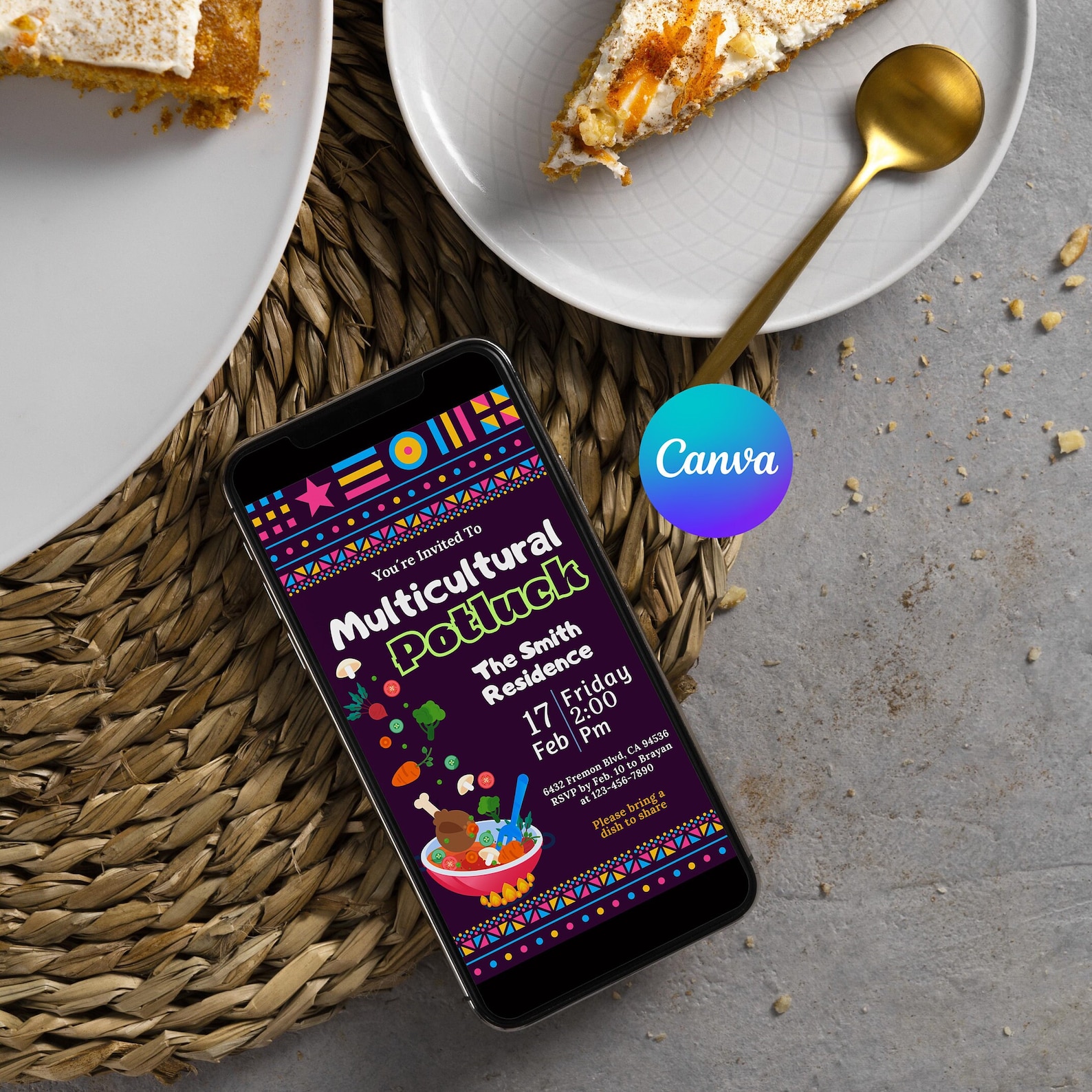 Multicultural Potluck Invitation, Potluck Multicultural Invitation ...