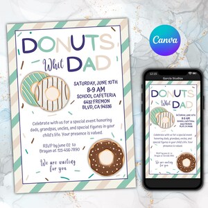 Donuts With Dad, Donuts With Dad Flyer, Donuts With Dad Editable ...