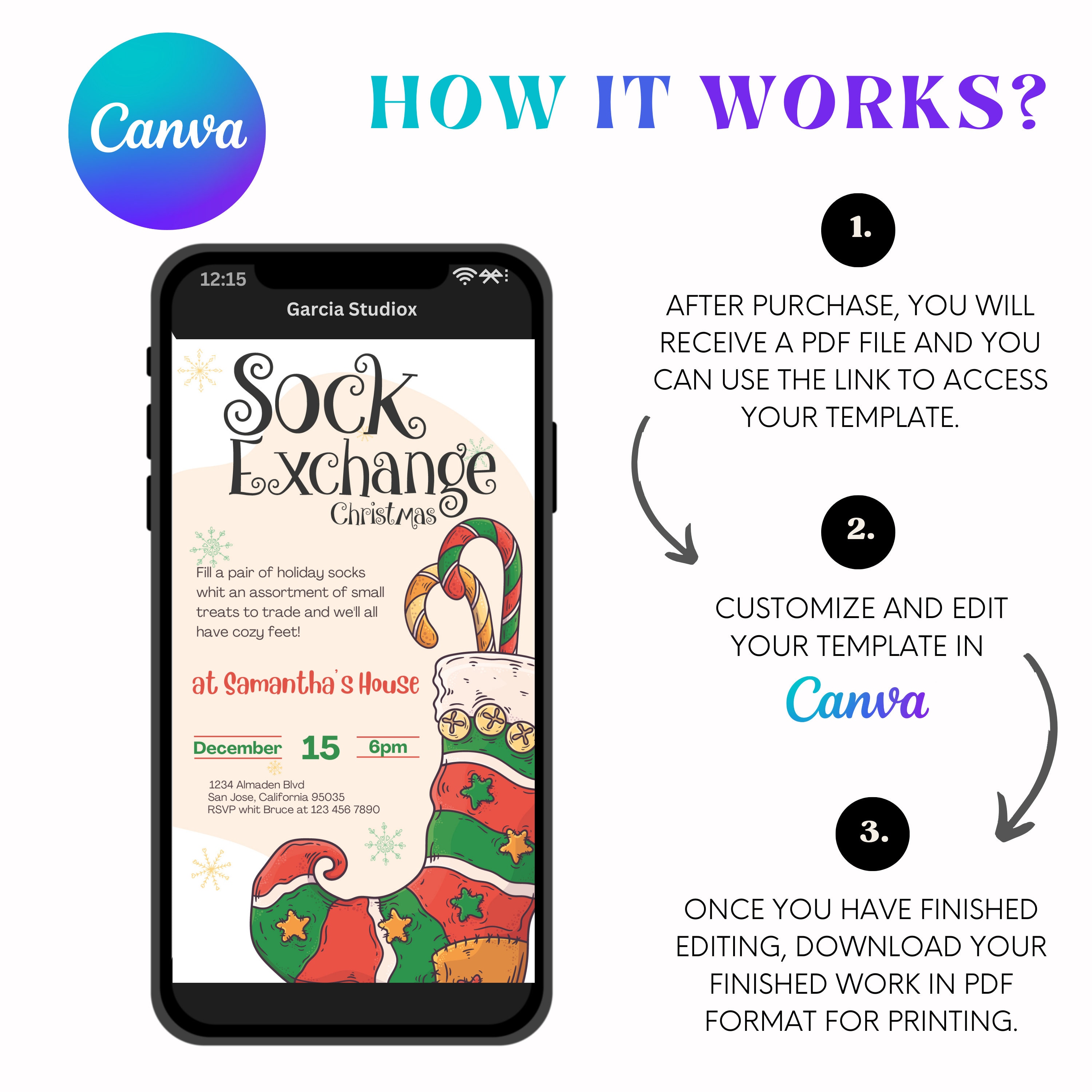 Sock Exchange Christmas Invitations = Stocking Swap Party, Invitation ...