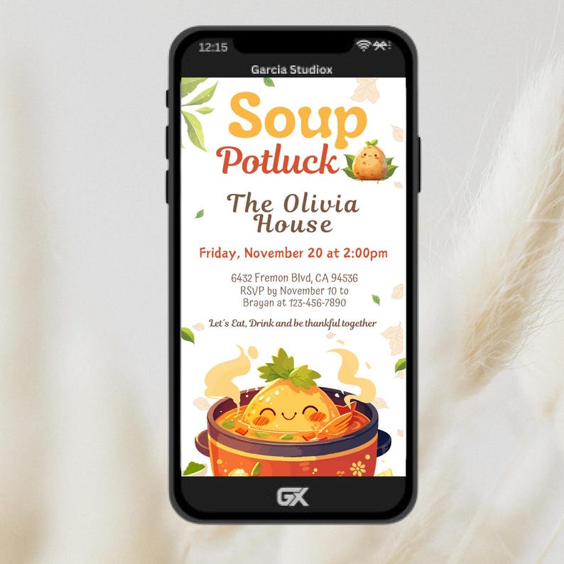 Editable Soup Potluck Invitation, Fun Potluck Template, Digital Invite ...