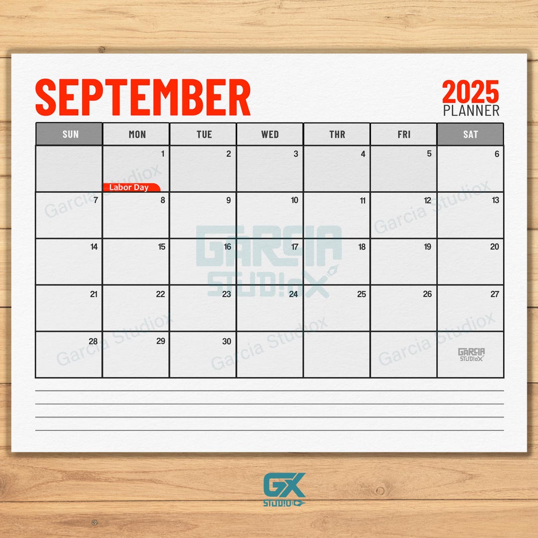 EDITABLE September 2025 Office Calendar, Modern Printable PDF Planner ...