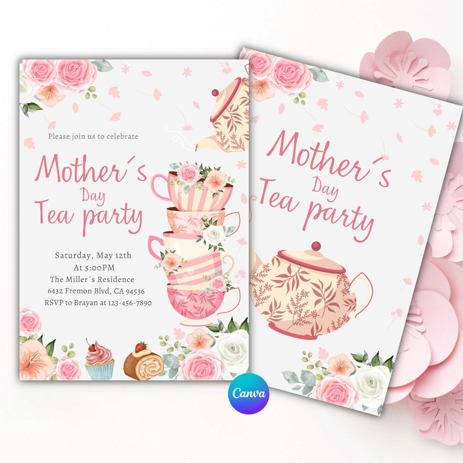 Mothers Day Tea Party Invitation Mother's Day Brunch Invite Mommy and ...
