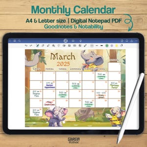 March 2025 Safari Elephant Calendar - Editable Printable Wildlife ...