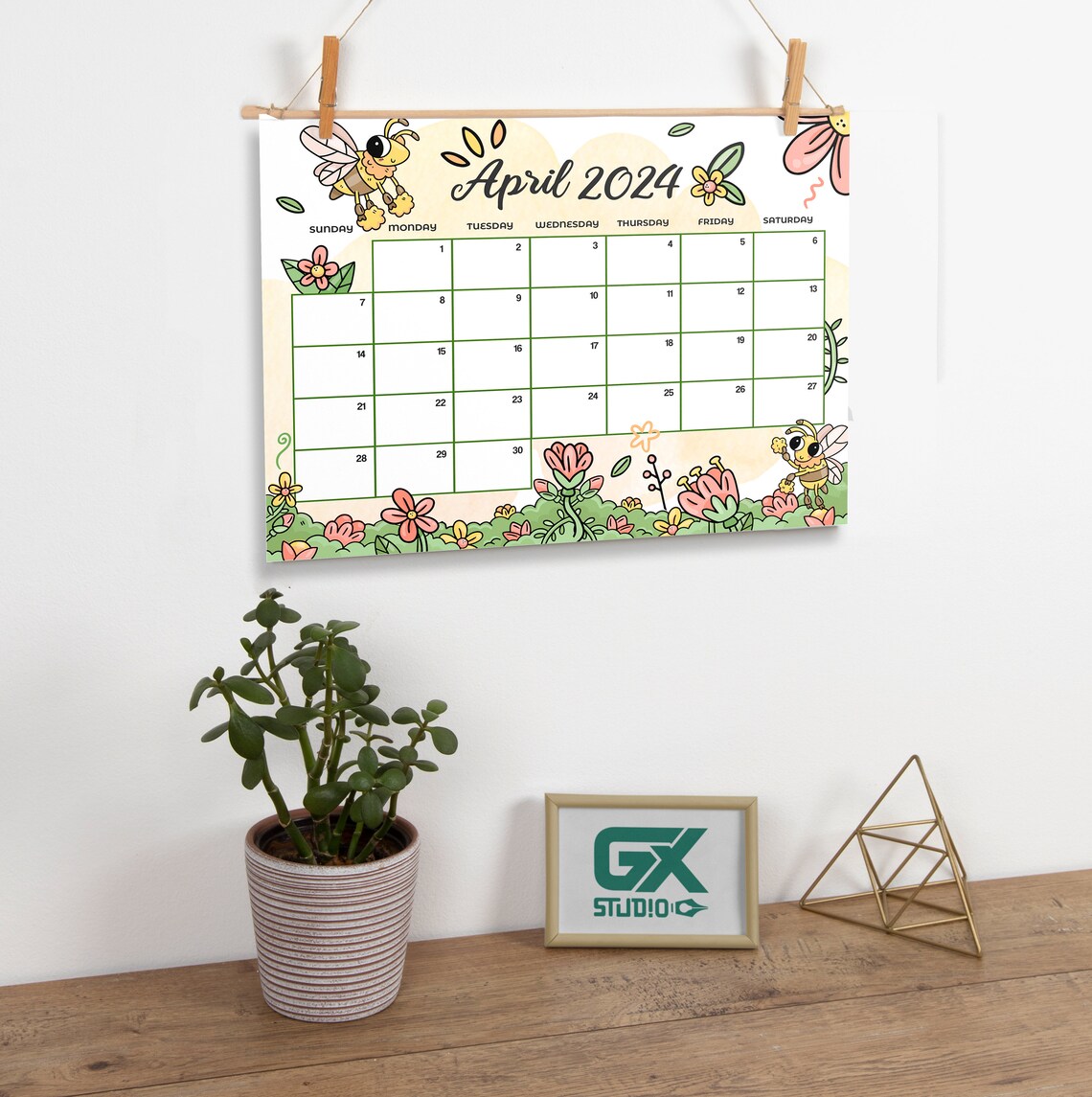 EDITABLE April 2024 Calendar, Fillable Spring Planner, Monthly Schedule ...