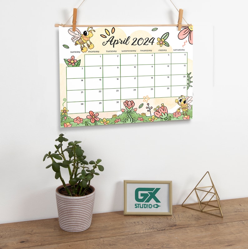 EDITABLE April 2024 Calendar, Fillable Spring Planner, Monthly Schedule ...