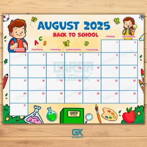 EDITABLE August 2025 Calendar, Fillable Back to School Planner, Monthly ...