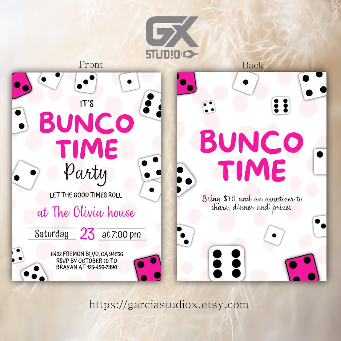EDITABLE Bunco Time Party Invitation, Customizable PDF Download ...
