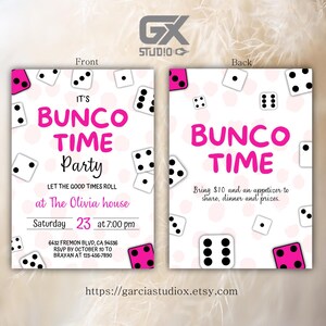 EDITABLE Bunco Time Party Invitation, Customizable PDF Download ...