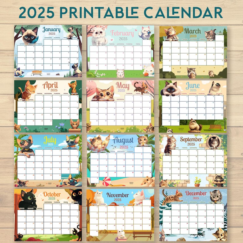 2025 Kids Calendar | Editable Monthly Calendar for Children, School and ...