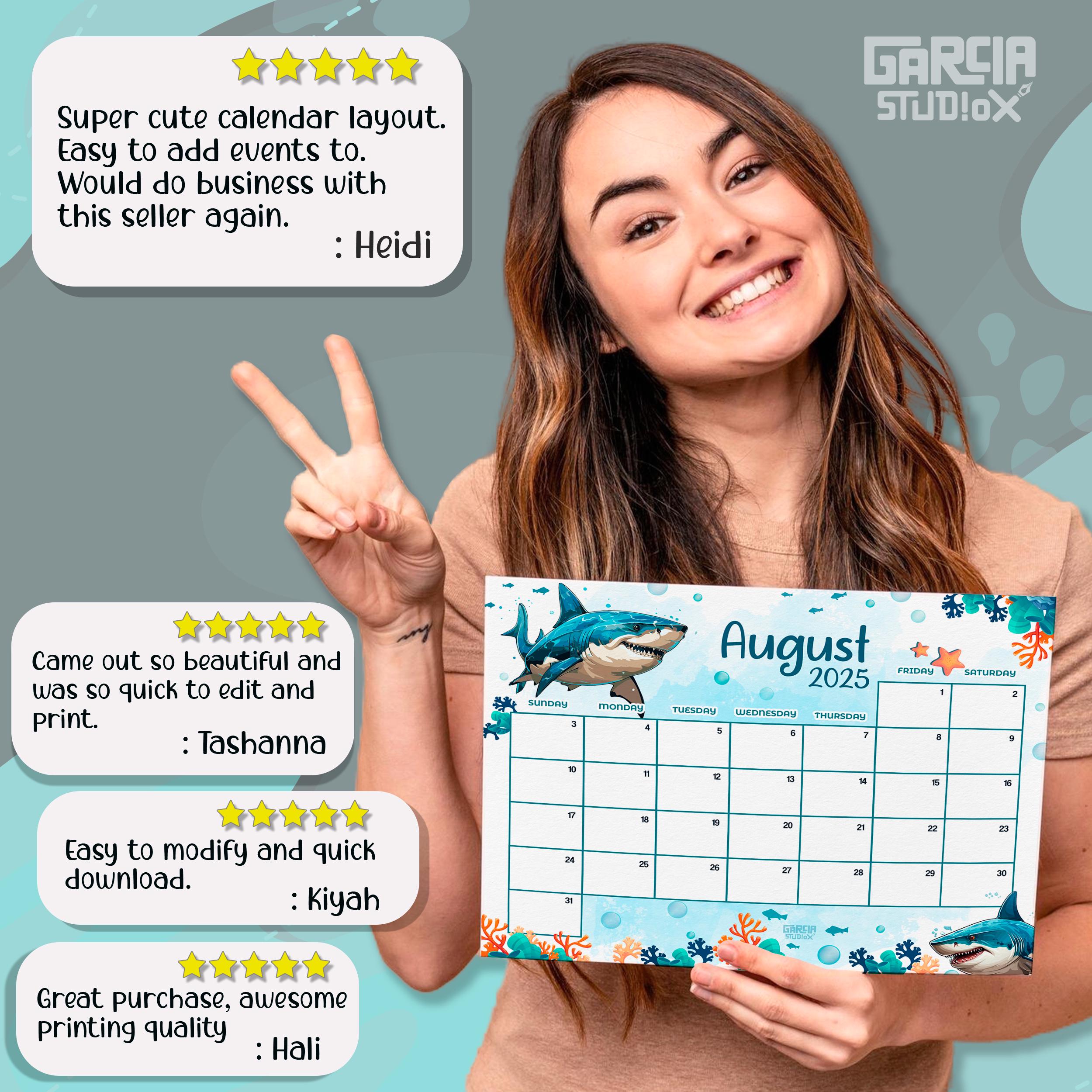 EDITABLE August 2025 Calendar, Fillable Summer Planner, Monthly ...